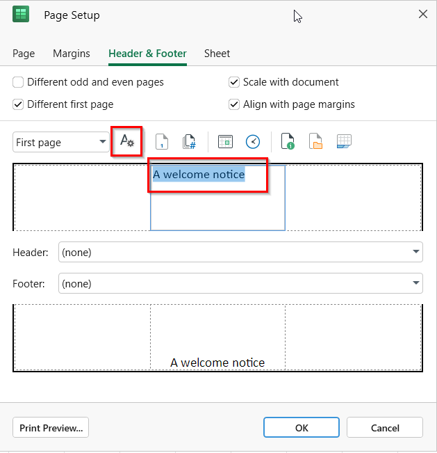 Customize header and footer in Sheets – OfficeSuite Customize header and footer in Sheets – OfficeSuite